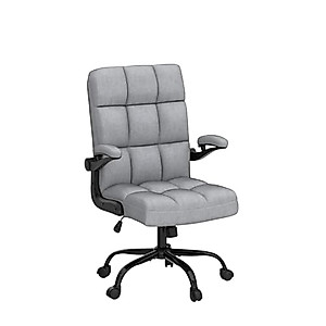 SEATZONE Home Office Chairs with Wheels, Comfortable Ergonomic Flip-up Armrest Adjustable Computer Desk Chair Backward Tilt