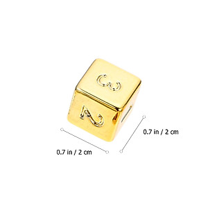 LUOZZY Acrylic Multi-Sided Dice Set Engraved Number Dice Party Game Supplies (Gold)