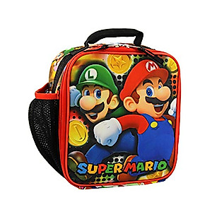 SUPER MARIO Bros Boy's Girl's Meal Holder, Soft Insulated School Lunch Box (One Size, Red/Multi)