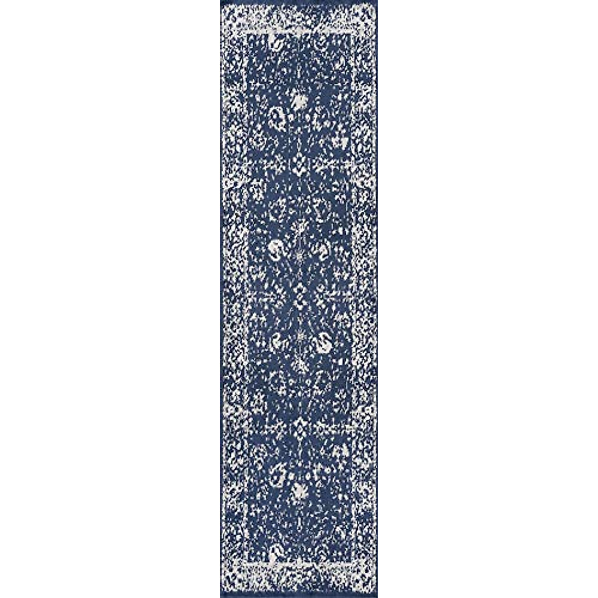 JONATHAN Y MDP404A-210 Soleiman Modern Persian Indoor Area-Rug Vintage Transitional Traditional Floral Easy-Cleaning Bedroom Kitchen Living Room Non Shedding, 2 X 10, Navy