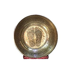 21 Inch Diameter Extra Large Standing Singing Bowl - Foot Carved Singing Bowls - Sound Therapy -Meditation -Yoga Session - Big Healing Bowls