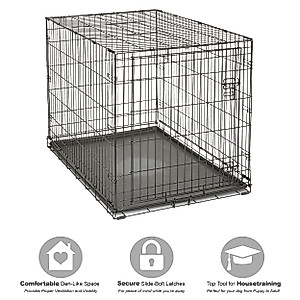 New World Newly Enhanced Single Door New World Dog Crate, Includes Leak-Proof Pan, Floor Protecting Feet, & New Patented Features, 42 Inch