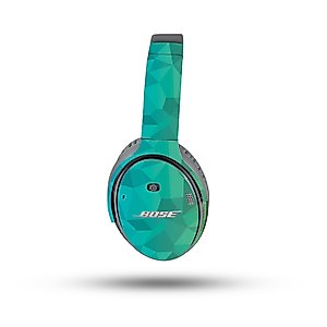 MightySkins Skin Compatible with Bose QuietComfort 35 II Headphones - Blue Green Polygon | Protective, Durable, and Unique Vinyl Decal wrap Cover | Easy to Apply