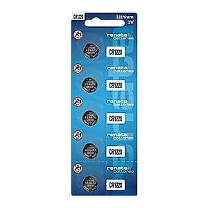 Renata CR1220 Batteries - 3V Lithium Coin Cell 1220 Battery (5 Count)