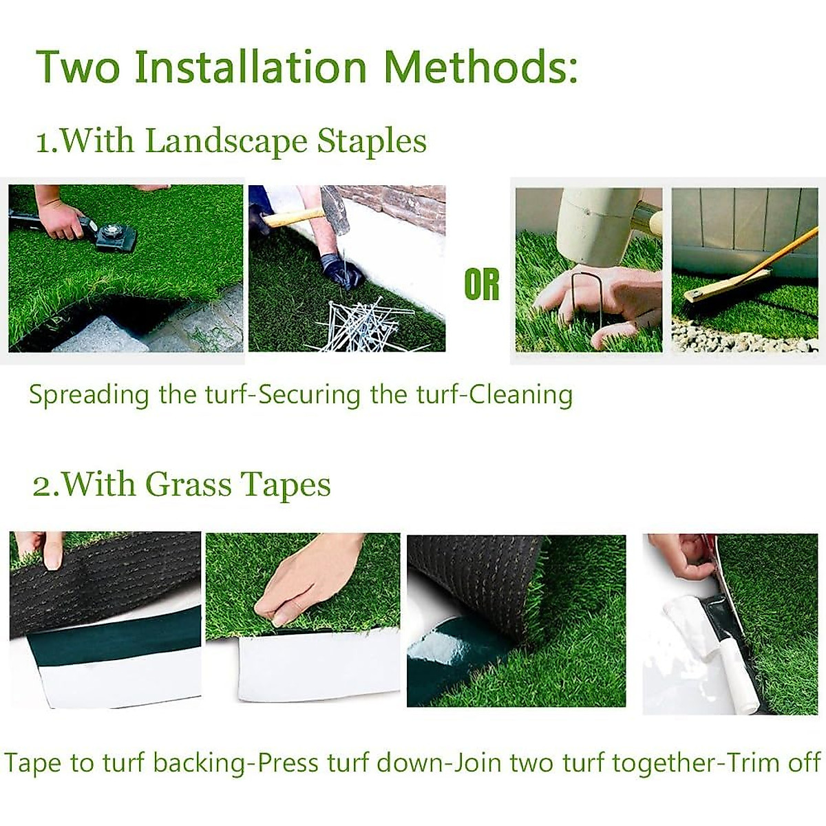 Petgrow Realistic Artificial Grass Turf -5FTX10FT(50 Square FT), Thick Fake Grass Pet Dog Mat Pad with Drain Holes- Indoor Outdoor Astroturf Garden Lawn Landscape Balcony Synthetic Faux Grass