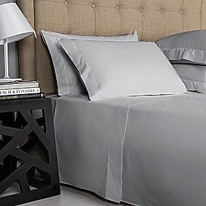 Sophia Cotton Club Hotel Luxury Super Soft 550-TC Egyptian Cotton - Sheet Set for RV King Size (72x80) Mattress Fits 28-30 inches Fully Elastic Deep Pocket (Solid, Silver Grey)