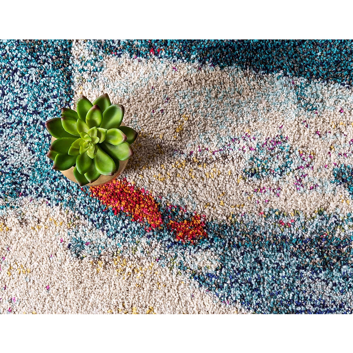 Unique Loom Positano Collection Coastal Modern Koi Fish Beige Area Rug (8' x 10')