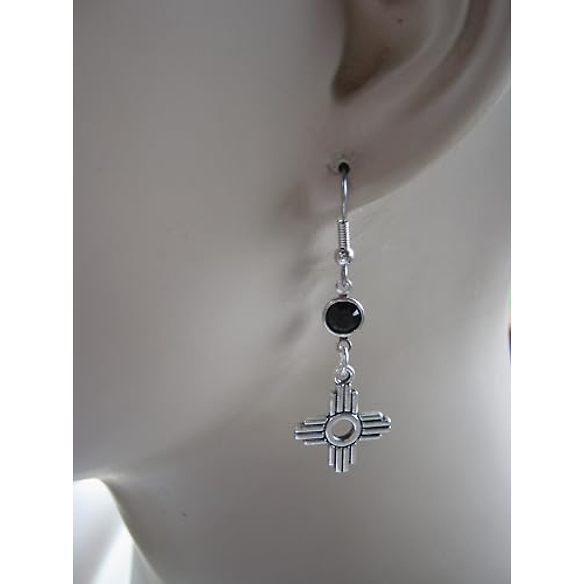 Zia Sun Birthstone Earrings, Personalized Four Directions Jewelry