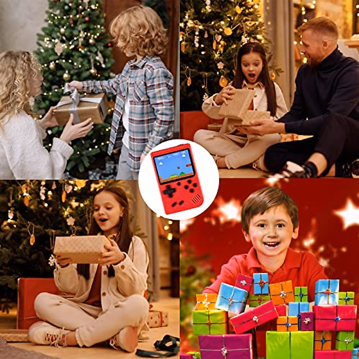 Handheld Game Console with 400 FC Games-Retro Game Console- Portable Video Game Console, Support for Connecting TV & Two Players, 1020mAh Rechargeable Battery. (RED)