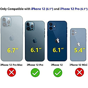 JOYAKI Wallet Case Compatible with iPhone 12 Pro/12,Slim Protective case with Card Holder,Premium PU Leather Kickstand Card Slots Case with a Screen Protective Glass for iPhone 12pro/12(6.1")-White