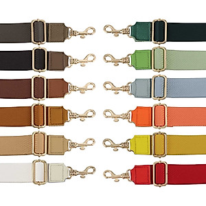 Allzedream Thick Purse Strap Wide Adjustable Replacement Crossbody Bag Handbag (Black-GBH-Leather tip)