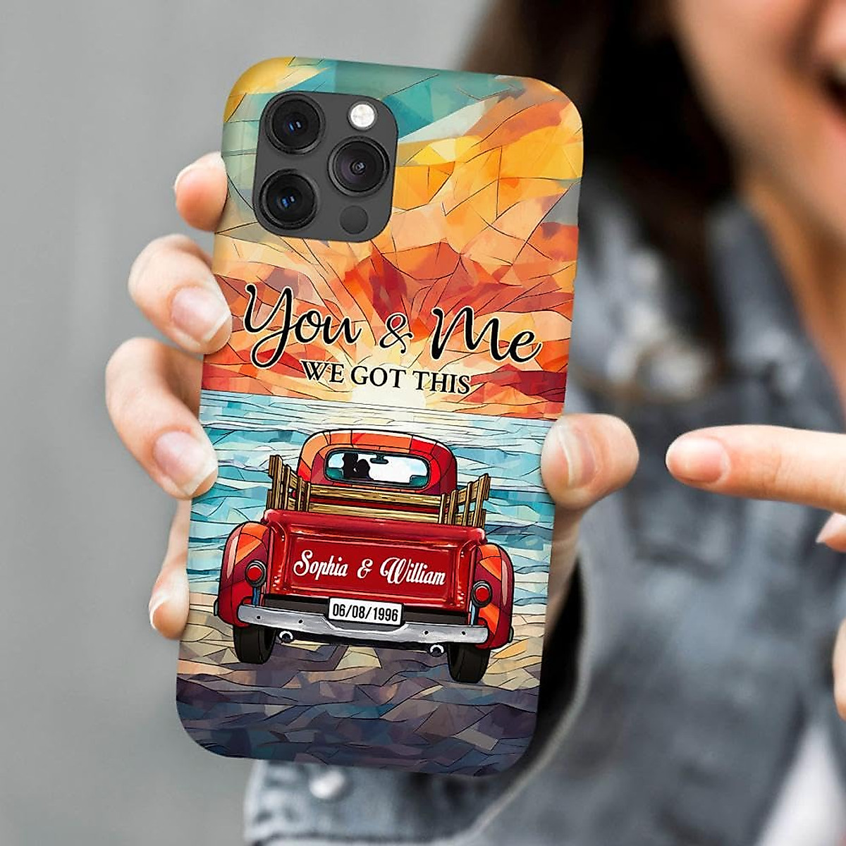 Couple Red Truck You & Me We Got This Personalized Phone Case, Customized Gift for Couple/Lovers/Friends/Family Members