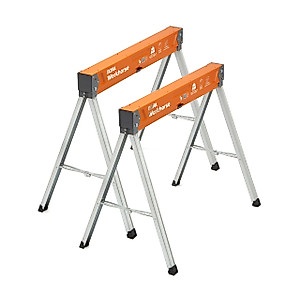 BORA Workhorse Saw Horses 2 Pack Folding Heavy Duty Sawhorse Pair Heavy Duty Saw horse for Contractors Portable Workbench PM-3330T