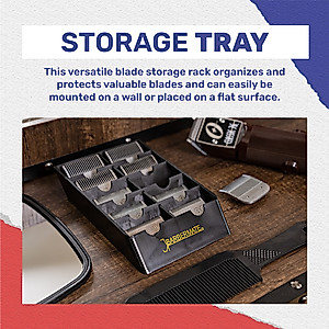 BarberMate® Blade Rack Storage Tray - Holds 10 Clipper Blades (Gray)