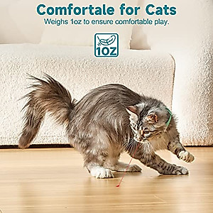 havit Wearable Automatic Cat Toys with LED Lights, Electric Smart Amusing Collar for Kitten, Interactive Cat Toys for Indoor Cats, Pet Exercise Toys, USB Rechargeable, Auto On/Off