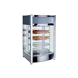 Winco EDM-2 Rotating Heated & Humified Pizza/Pretzel Warmer Merchandiser, 14"