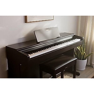 Yamaha Arius, 88-Key Weighted Action Digital Aspiring Musicians, CFX Concert Grand Piano Voice, 3-Pedal Unit, Bench Included, Classic Upright Design, Black, (YDP145B)