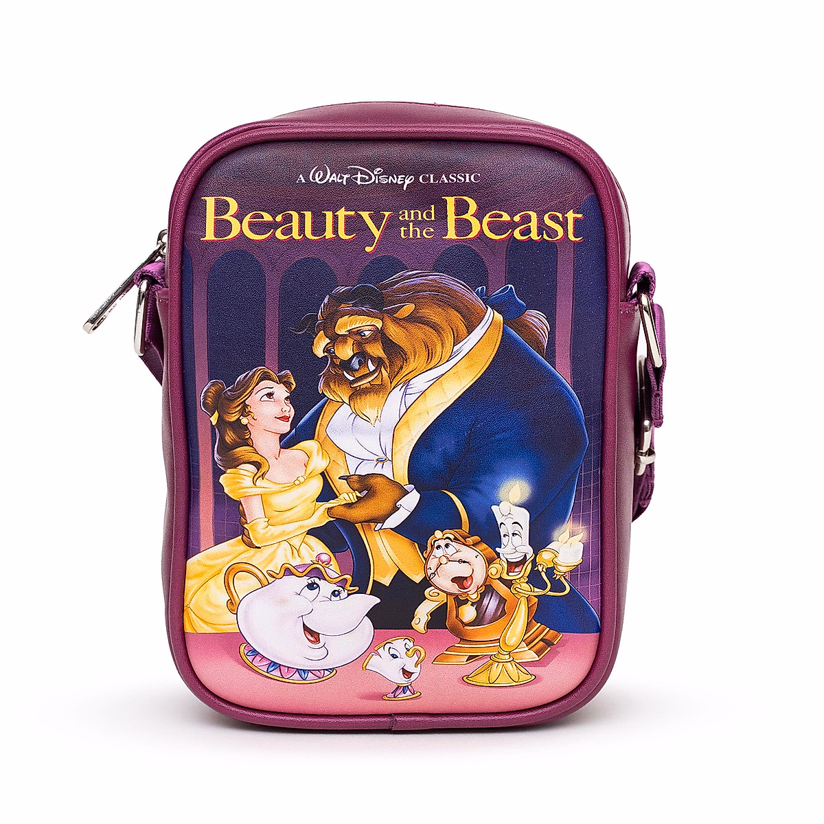 Disney Bag, Crossbody, Beauty and the Beast VHS Movie Box Replica, Vegan Leather