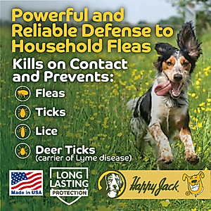 Happy Jack Flea and Tick Powder for Dogs & Puppies, Flea Powder for Carpets, Flea Treatment & Control, Kills Fleas, Ticks & Lice, Odorless & Non-Staining, Dust on Sleeping Quarters & Furniture (5 oz)