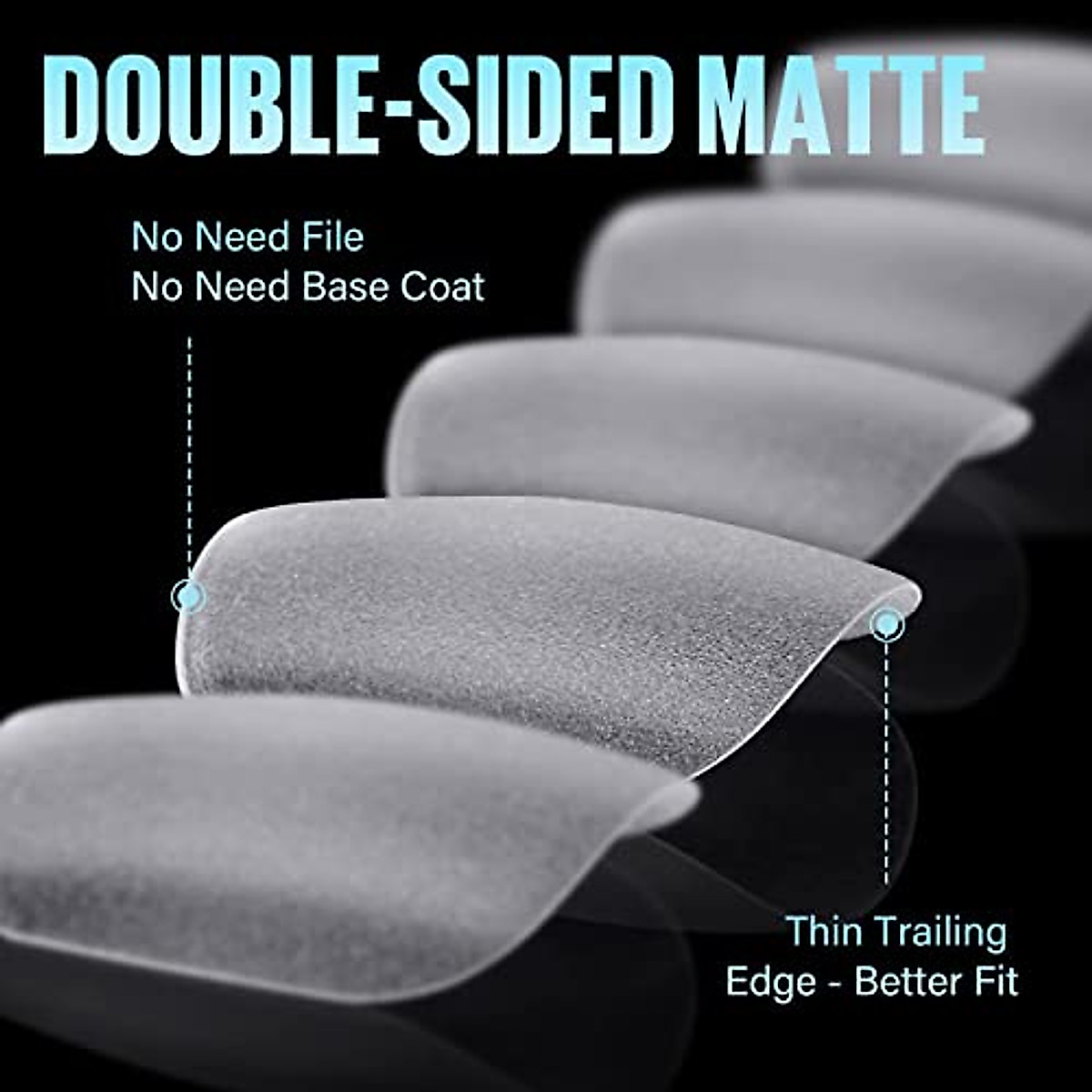 TOMICCA Extra Short Square Nail Tips, 150Pcs Acrylic Nail Tips, 15 Size Double Sided Matte Soft Gel Nail Tips, Nail Extension Tips for Beginner and Professional