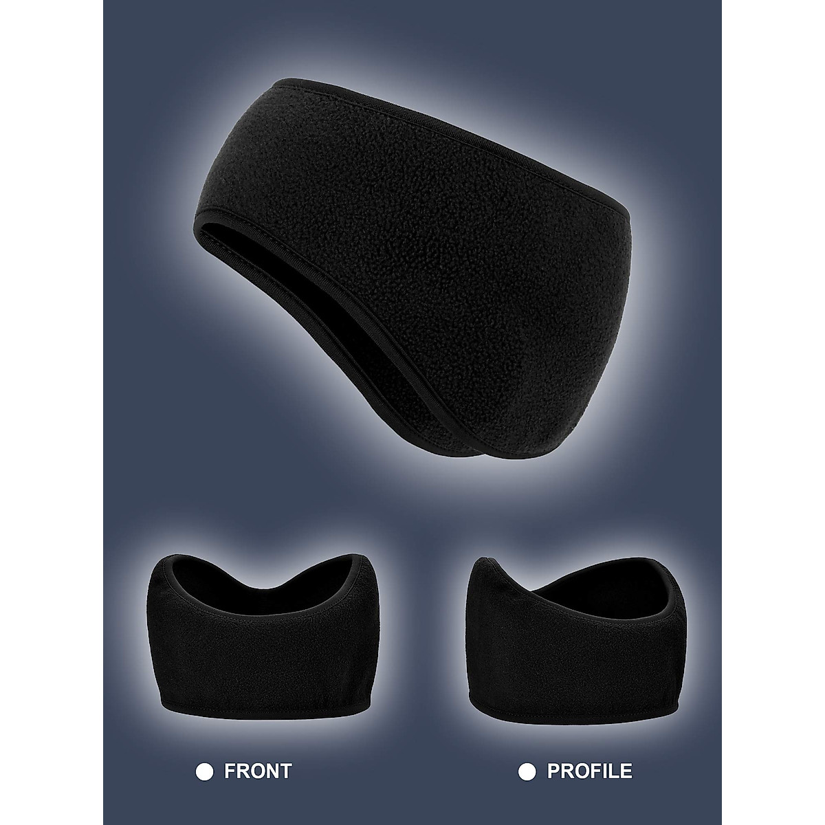Boao 2 Pieces Ear Warmer Headbands Fleece Winter Headbands for Adult Kids Winter Using (Black)
