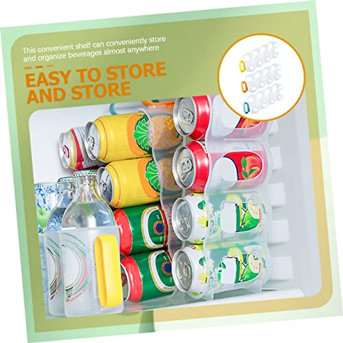 Baluue 6 Pcs Cans Organizer Dispensador De Cerveza Stackable Storage Box Fridge Organizer Cans Freezer Drink Organizer Beverage Bins Fridge Organizer Drinks Fridge Soda Can Dispenser Beer
