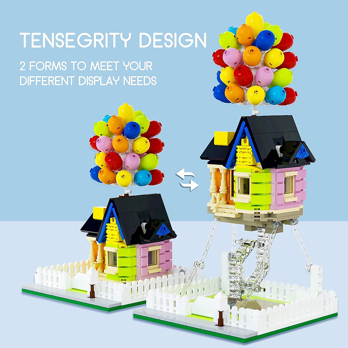 Tenhorses Up Flying House with Balloons Building Sets, 787Pcs Tensegrity Toys Balloon House Building Kit for 8-14 Years Old, Mother Day Birthday Gifts for Boys Girls Mom Adults