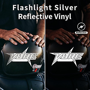 AHIJOY Reflective Vinyl Permanent Adhesive 12" x 5FT Silver Adhesive Vinyl for Cup Crafts Signs Scrapbook Lettering DIY Projects Home Decor