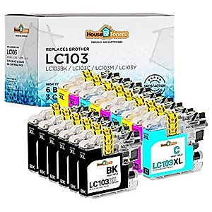 Houseoftoners Compatible Ink Cartridge Replacement for Brother LC103 XL LC 103 for MFC-J450DW MFC-J470DW MFC-J6920DW MFC-J870DW (6B/3C/3M/3Y, 15PK)