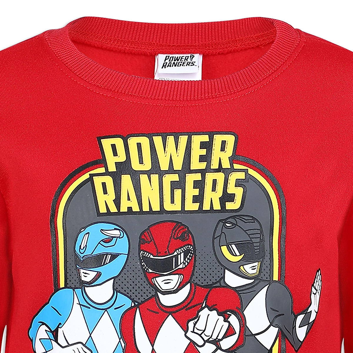 Power Rangers Morphin Red Ranger, Blue Ranger, and Grey Ranger Boys Pullover Sweatshirt and Pants Set for Little Kids