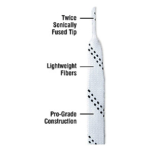 A&R 3 Pair Pack Pro Stock WAXLESS Fused-Tip Hockey Skate Laces, 72"-120" (American Flag, 108")
