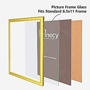 Annecy 8.5x11 Picture Frame Glass Replacement (2 Pack, Real Glass) High-Definition Real Glass Sheet, Set of 2