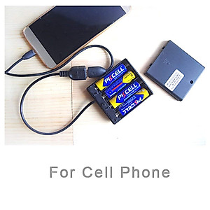 Black USB Female Socket 4 AA Battery Case Box Holder Output 4.8 Volt Or 6 Volt with On Off Switch,Without Battery