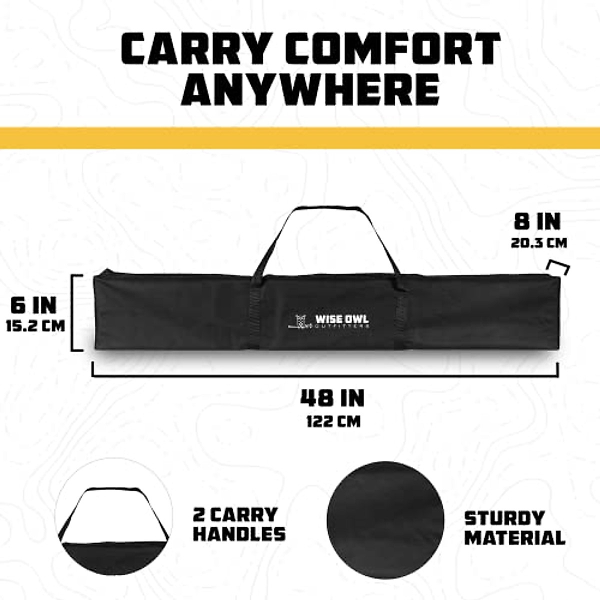 Wise Owl Outfitters Hammock Stand - 106 x 42 Inch Portable, Collapsible Stand for Outdoor Hammock - 440 Pound Capacity Frame and Carry Bag Included