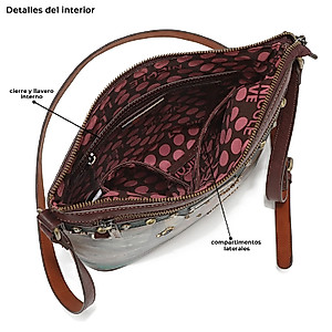 Nicole Lee Paris Fashion Week Medium Multi Zip Crossbody with Butterfly Flower Embellishments, Optional Keychain Attachment