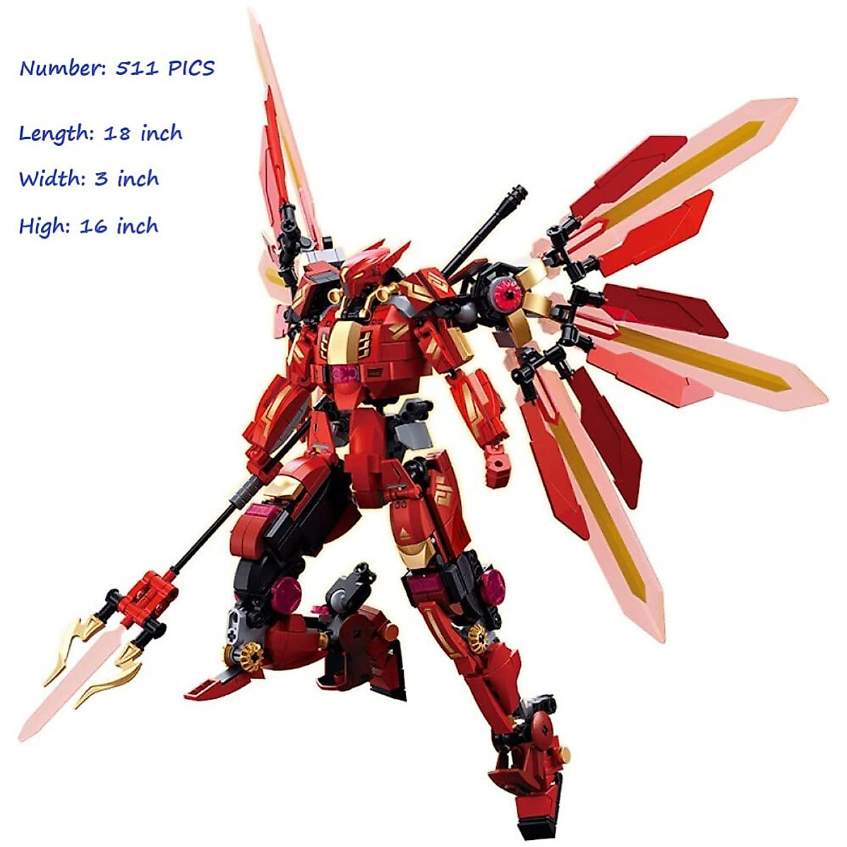 JCPUCT Black Tech Mecha Robot Building Blocks Birthday Gifts, Ages 15 and Up (Halberd Athenas B1152-Without Original Box)