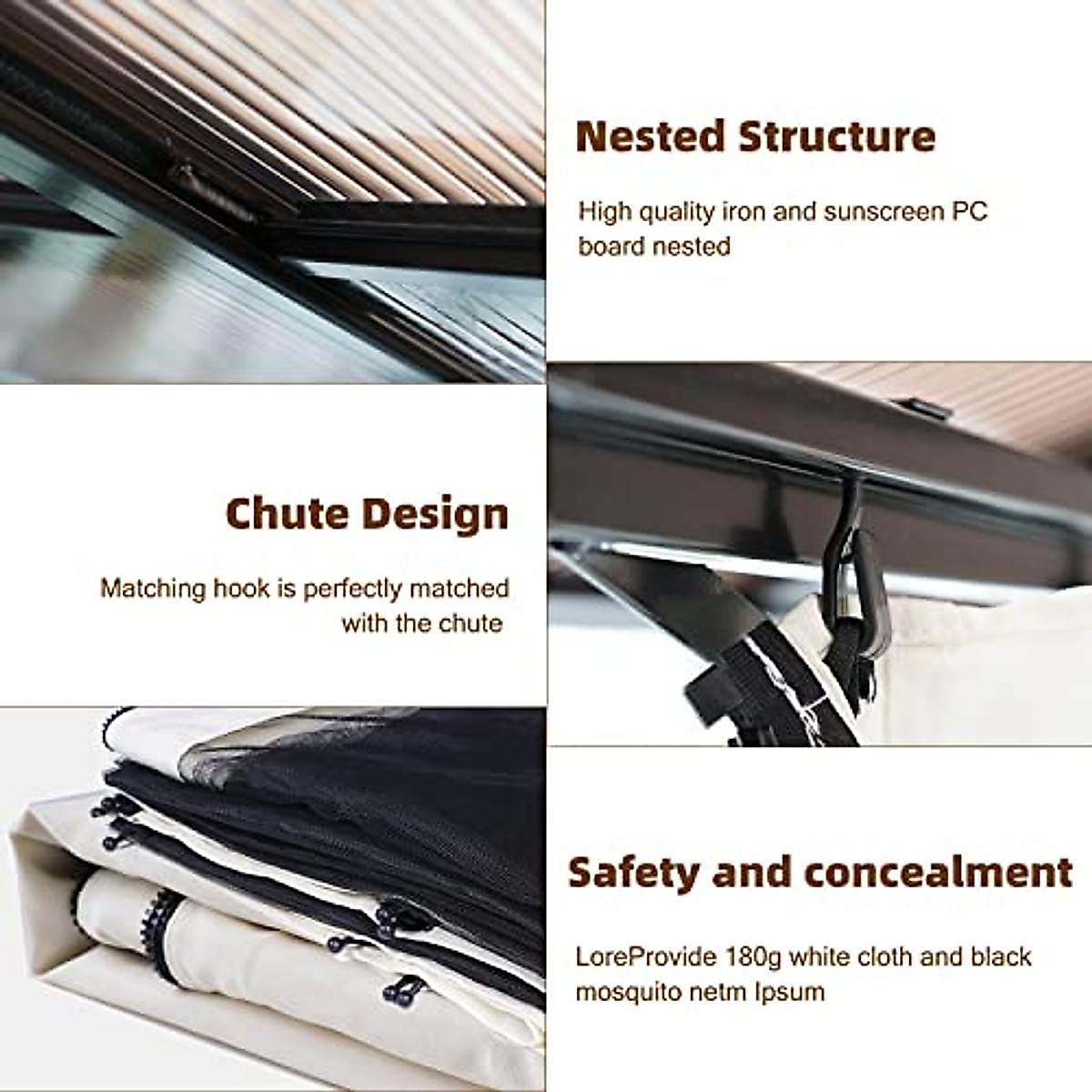 Grand patio 10x12 FT Gazebos, Hardtop Gazebo with Netting and Curtain, Aluminum Frame Polycarbonate Hard Top Gazebo for Patio, Garden, Deck, Lawn