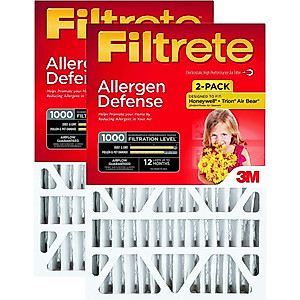 Filtrete 20x25x4 Air Filter, MPR 1000, MERV 11, Allergen Defense 12-Month Deep Pleated 4-Inch Air Filters, 4 Filters