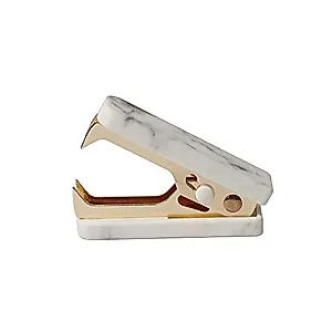 Multibey Staples Remover Tool for Office Staple Removal Puller Kit Gold Metal Jaws Stationery Marble White Texture School Home Desk Supplies Gift Idea (1 Pack)