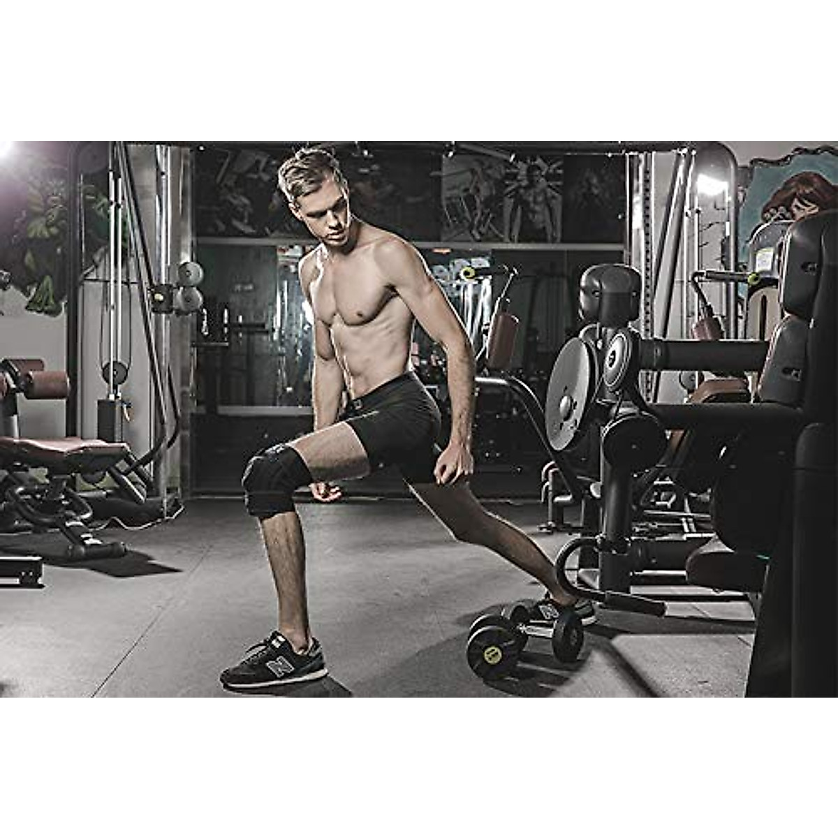 Mallofusa Knee Pads Support Open-Patella Knee Sleeve Brace with Adjustable Strapping & Breathable for Arthritis Sports Fitness Mountaineering Outdoor