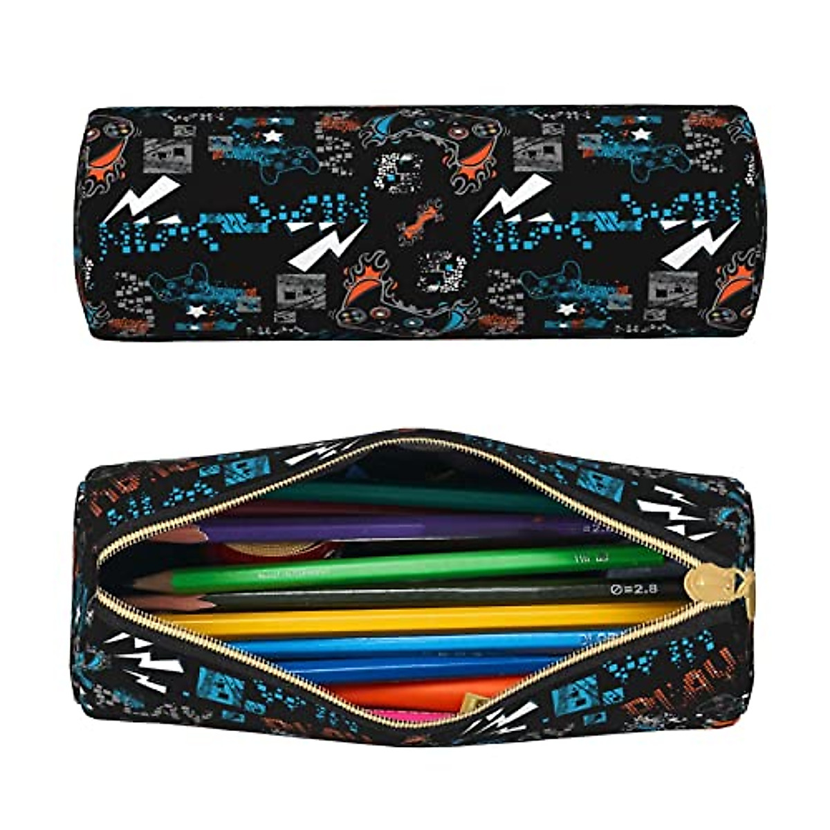 Cool Video Game Funny Pencil Case Large Capacity Pen Box Makeup Pouch Holder Organizer Stationery Bag For School Office College Traval Adults Boy Girls Women Men