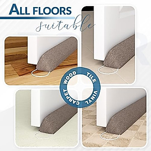 Triangle Door Draft Stopper，36" Weighted Under Door Draft Blocker Bottom Door Seal Noise & Air，Interior Sound Proof Door Snake Draft Insulation Washable Stopper | Cool in Summer & Warm in Winter，Brown