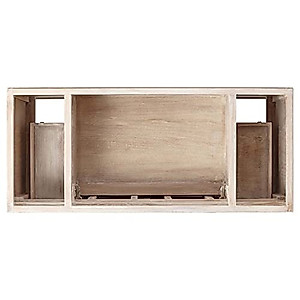 Signature Hardware 953275-48-RUMB-8 Becker 48" Free Standing Single Vanity Set with Teak Cabinet, Vanity Top, and Rectangular Undermount Vitreous China Sink - 8" Faucet Holes