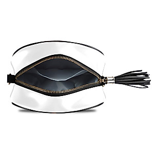 ALAZA PU Leather Small Crossbody Bag Purse Wallet Punk Red Lips Biting A Skull Cell Phone Bags with Adjustable Chain Strap & Multi Pocket