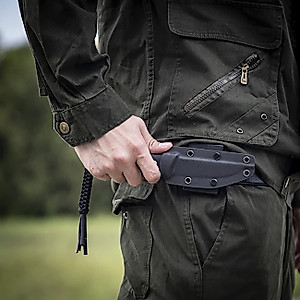 CIVIVI Tamashii Fixed Blade Knife with 4.07’’ D2 Blade Micarta Handle, Kydex Sheath, T-clip for EDC Outdoor Carry C19046-4