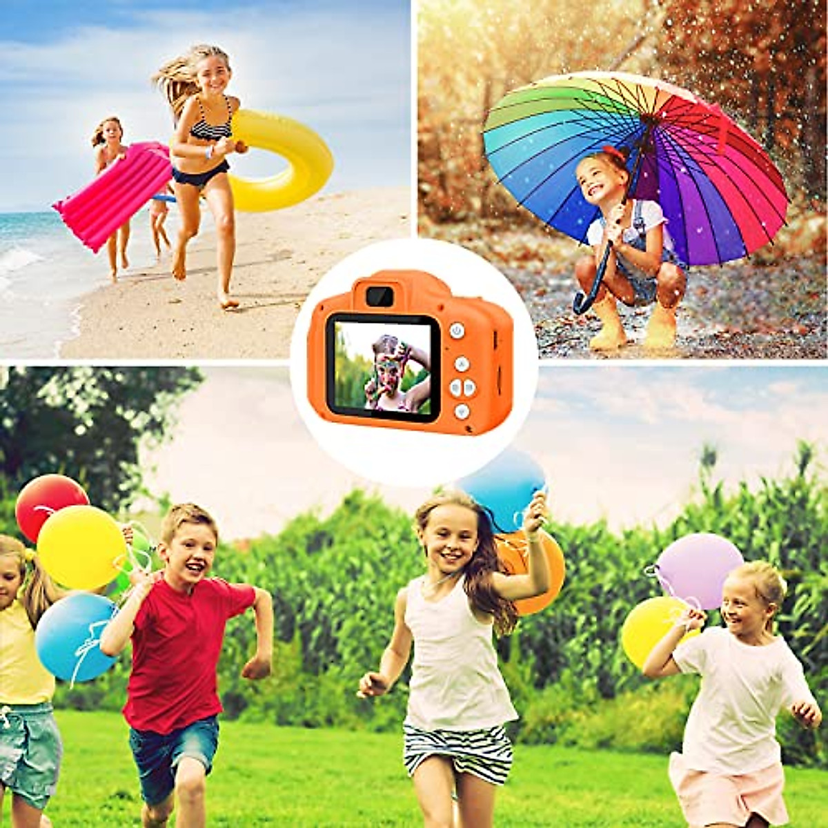 OZMI Digital Mini Camera for Kids, Christmas Birthday Gift for Kids Age 3-12, Selfie Camera for Toddler Boys Girls, Children Toy Camera for 3 4 5 6 7 8 9 Year Old Girls with 32GB Card - Orange