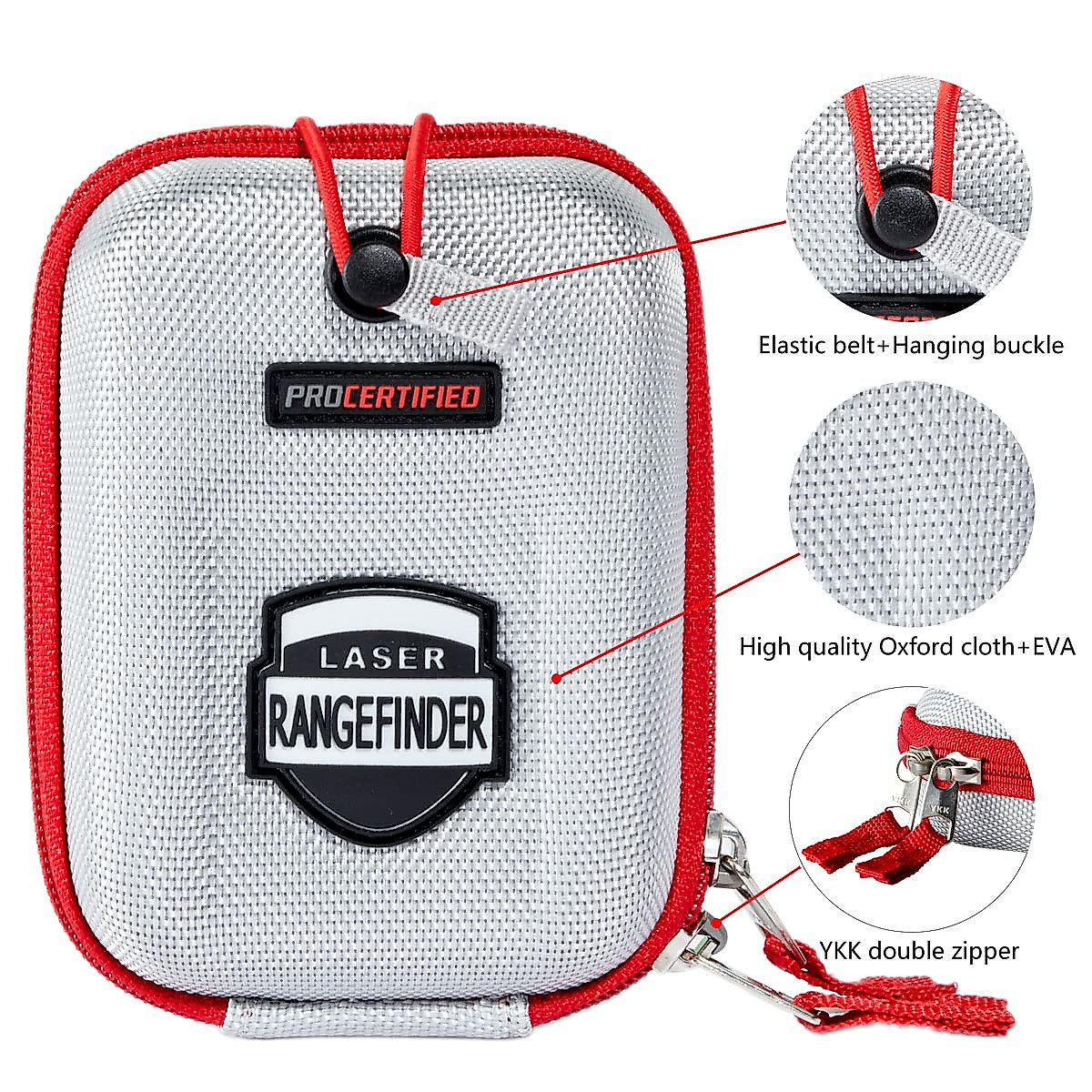 JAWEGOLF Golf Rangefinder Hard Shell Carry Case Box EVA Bag Compatible with Callaway 300 Pro & Bushnell V6 V5 V4 V3 V2 Pro X2 Pro XE Or Others Rangefinder (Silver)