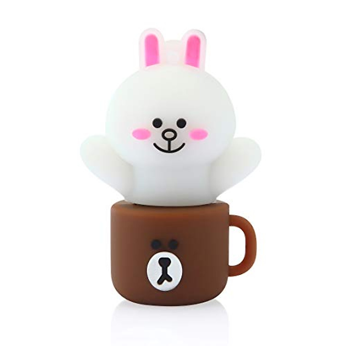 Novelty Smiling Rabbit Bear Cup Shape Design 16GB USB 2.0 Flash Drive Cute Memory Stick Stitch Thumb Drive Data Storage Pendrive Cartoon Jump Drive Gift