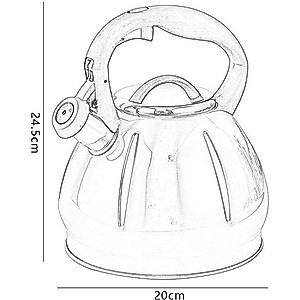NOGRAX Tea Kettle Stovetop Whistling Heat Tea Kettle Stainless Steel Whistling Teapot Resistant Handle Suitable for Brewing Coffee and Milk 3L Large Capacity Pot (Color : Green)