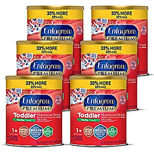 Enfagrow Premium Toddler Nutritional Drink 32 oz. Powder Can (Pack of 6) Dual Prebiotics for Immune Support, DHA for Brain Development, Natural Milk Flavor (Former Toddler Next Step) from Enfamil